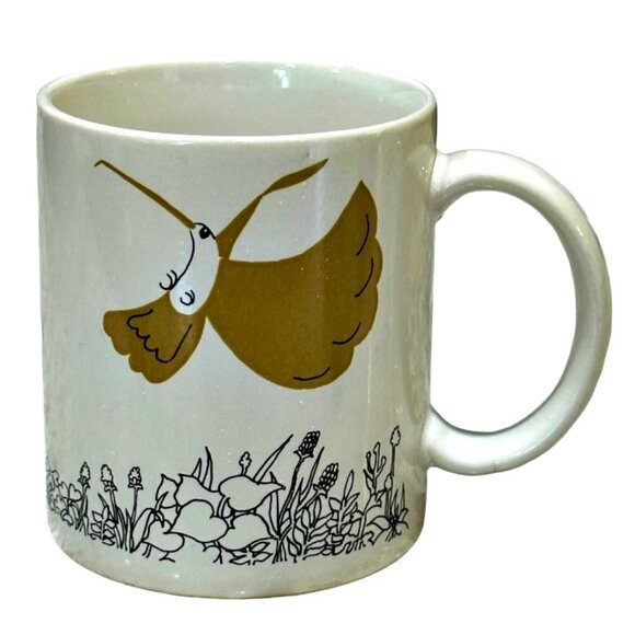 Dining | Vintage Japan White W Gold Winged Hummingbird Floral Coffee ...